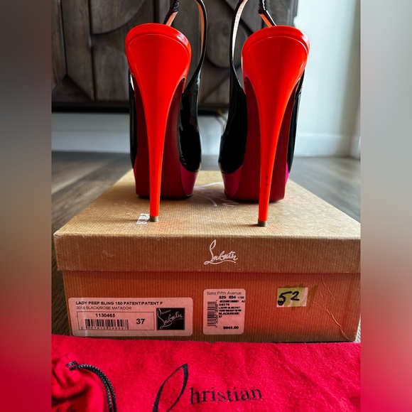 Christian Louboutin | Shoes | Christian Louboutin Lady Peep Slingback Shoe | Poshmark